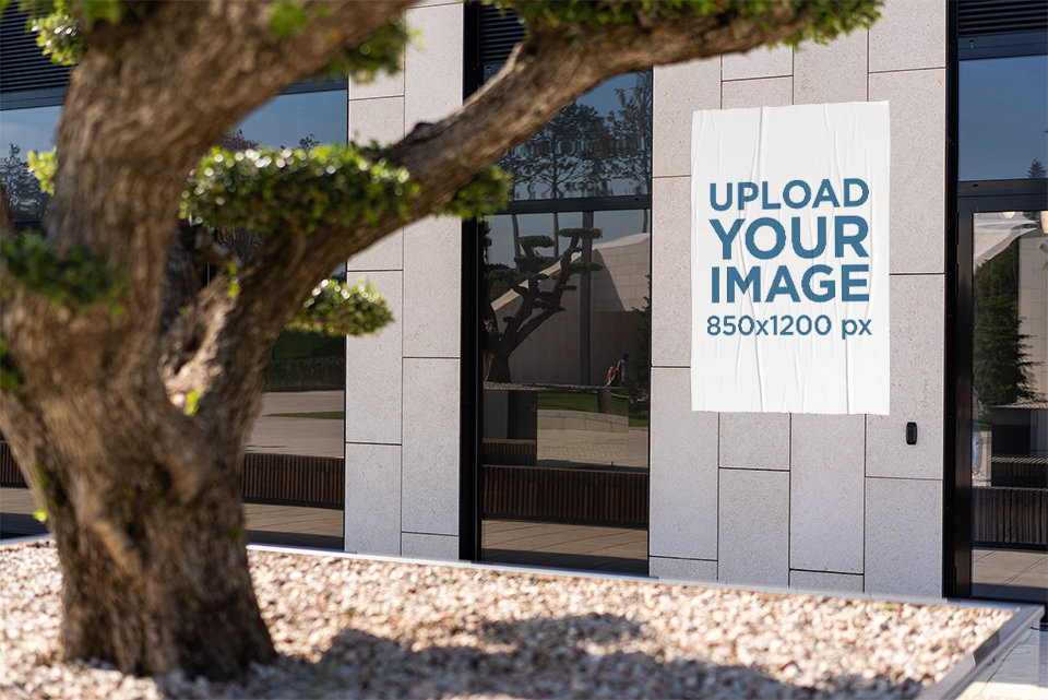 Placeit - Poster Mockup Featuring a Tree