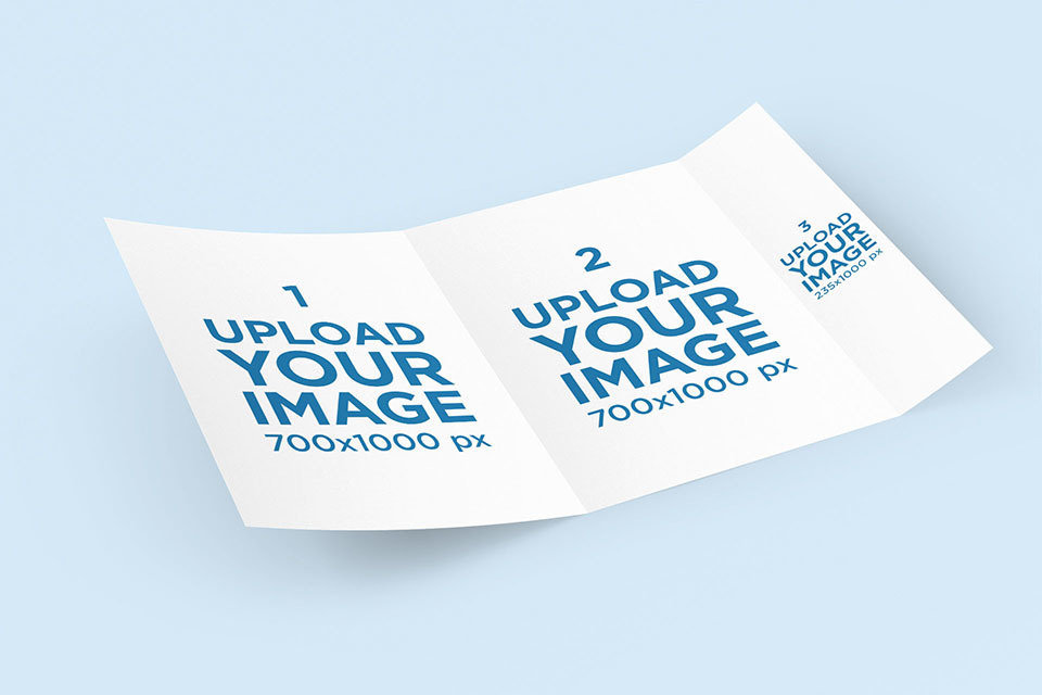 Placeit - Mockup of an Open Wrap-Around Brochure