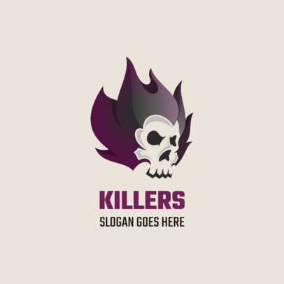 Placeit - Killer Gaming Logo Creator Featuring a Skull and Two Guns