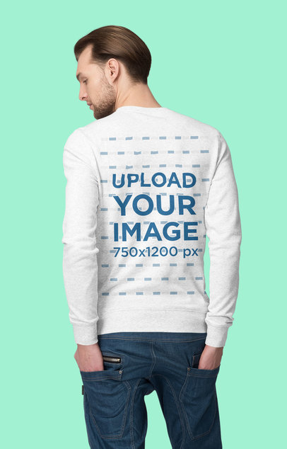 Placeit - Back View Mockup of a Muscular Man Wearing a Sweatshirt at a ...