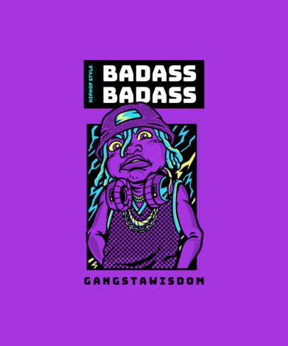 Placeit - T-Shirt Design Maker Featuring Hip-Hop Style Animal Characters