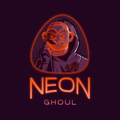 Placeit - Gaming Logo Maker Featuring a Hacker with a Neon Mask