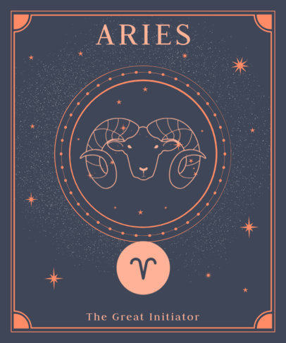 Placeit - Zodiac T-Shirt Design Generator Featuring a Sun Outline ...