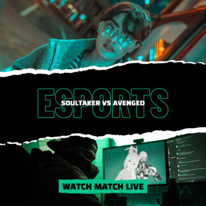 Placeit - Instagram Post Template for a Live Gaming Match Ad