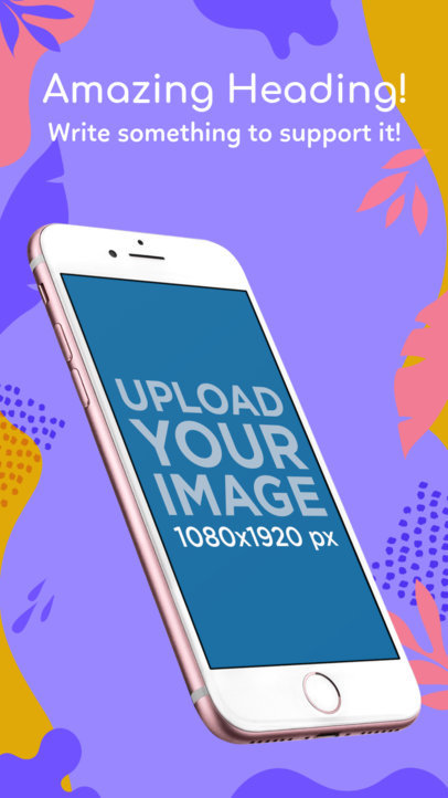 Placeit - Mockup of an Angled Gold Rose iPhone 7 in Portrait Position ...