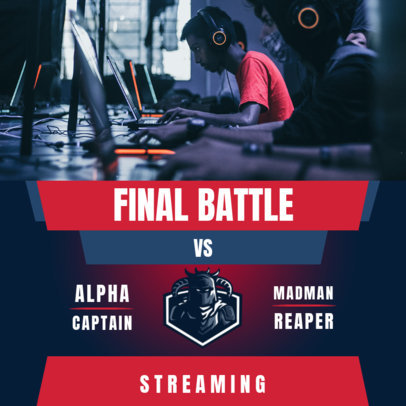 Placeit - Social Media Post Maker to Announce a Live Gaming Match