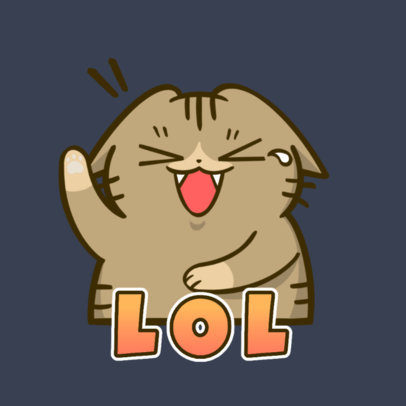 Placeit - Funny Twitch Emote Logo Template Featuring an Evil Cat Laughing