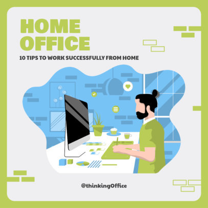 Placeit - Instagram Post Creator for Illustrated Home Office Tips