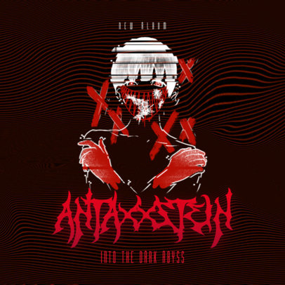 Placeit - Trap-Metal Album Cover Creator with a Flaming Skull Graphic