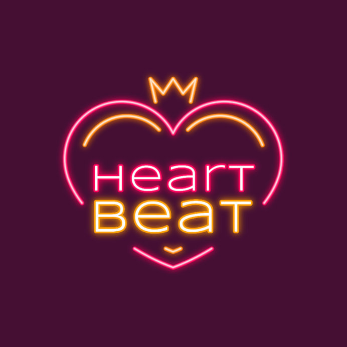 Placeit - Neon-Colored Logo Generator with a Heart-Shaped Graphic