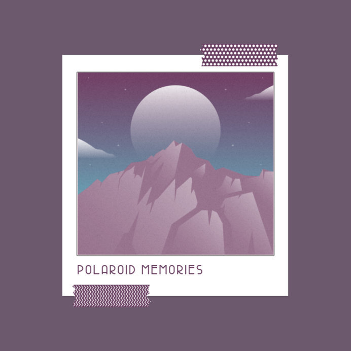Placeit - Polaroid-Style Album Cover Maker Featuring a Mountain