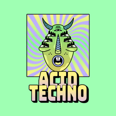 Placeit - Logo Maker for an Acid Music Channel Featuring Trippy Clipart
