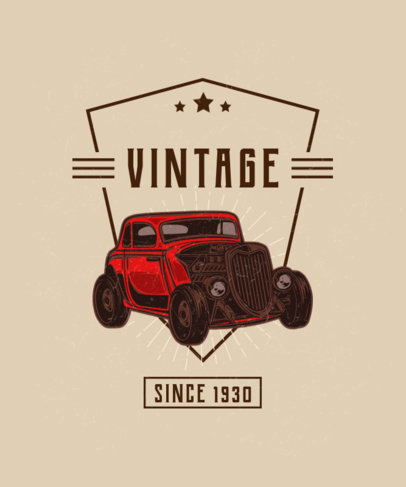 Placeit - T-Shirt Design Template with a Hot Rod Illustration