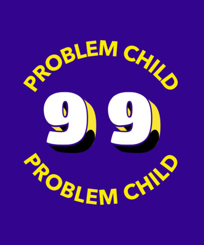 Placeit - T-Shirt Design Template with a Sports Jersey Number Aesthetic