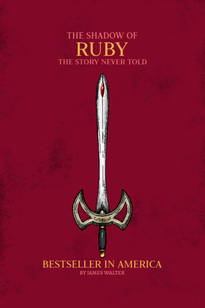Placeit - Book Cover Design Maker Featuring a Medieval Sword Illustration