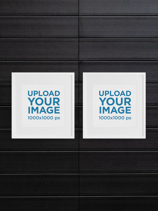 Placeit - Mockup of Two Square Art Prints With Minimal Frames