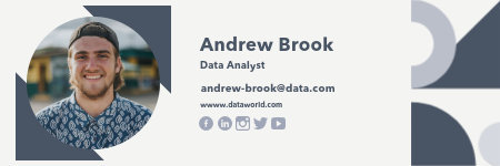 Placeit - Email Signature Template for a Data Analyst Featuring a Shape ...