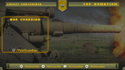 Placeit - Twitch Overlay Generator Featuring a Graphic of a War Tank