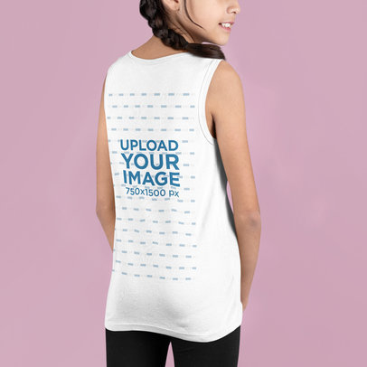 Placeit - Back-View Tank Top Mockup Featuring a Girl