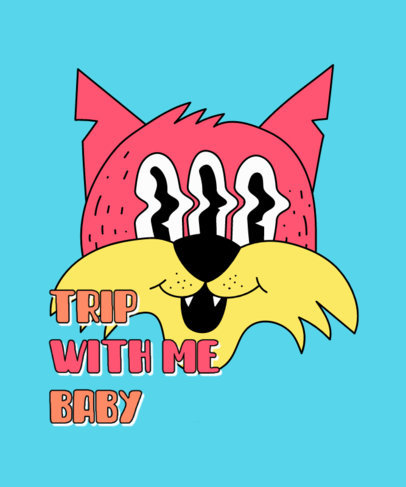 Placeit - T-Shirt Design Template with Crazy Distorted Cartoon Characters