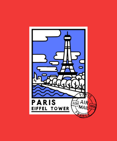 Placeit - T-Shirt Design Creator Featuring a Cool Postal Stamp from Tokyo