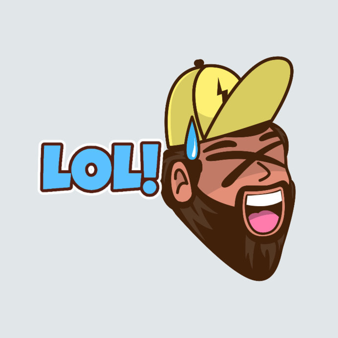 Placeit - Twitch Emote Logo Maker of a Man Laughing Out Loud