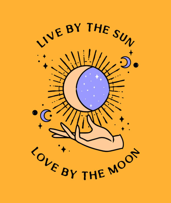 Placeit - Tote Bag Design Maker Featuring a Sun and Moon Illustration