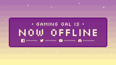 Placeit - Twitch Offline Banner Generator Featuring a Pixel Art Night Sky