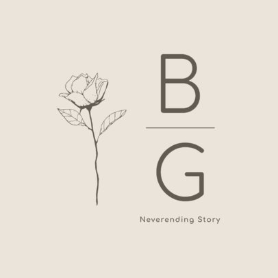 Placeit - Wedding-Themed Logo Maker Featuring a Rose Clipart