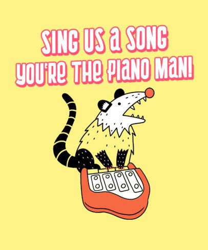 Placeit - T-Shirt Design Template Featuring an Illustrated Possum ...