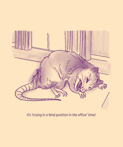 Placeit - Funny T-Shirt Design Generator Featuring a Stressed Possum ...