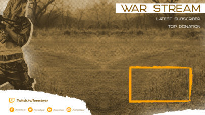 Placeit - Twitch Overlay Maker with a Webcam Fame Featuring War Soldiers