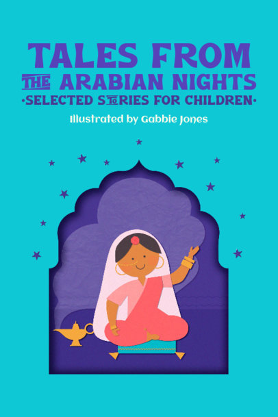 Placeit - Children's Book Cover Design Template with Paper Cut-Out Graphics