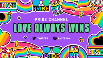 Placeit - Twitch Banner Design Template with LGBTQ-Themed Sticker Graphics