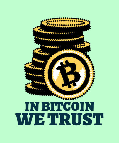 Placeit - 8-bit-Style T-Shirt Design Generator Featuring for Crypto Miners