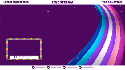 Placeit - OBS Stream Overlay Generator for Gamers Featuring Rainbow Colors