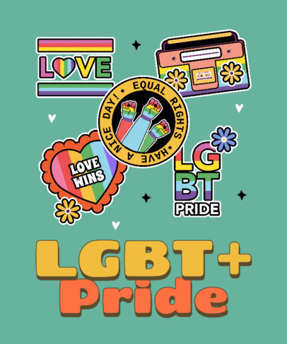 Placeit - LGBTQ Pride T-Shirt Design Template Featuring an Equality ...