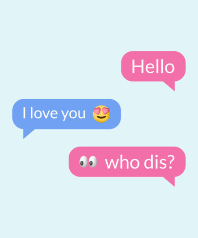 Placeit - T-Shirt Design Template Featuring Funny Text Conversations