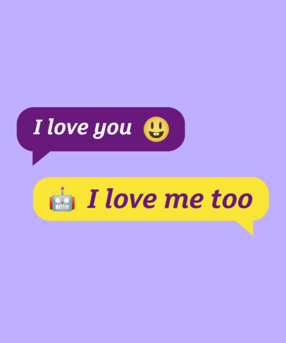 Placeit - T-Shirt Design Creator with a Funny Text Message Conversation